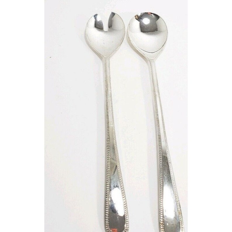 Vintage Brama EP on Zinc Silverplate Serving Fork Spoon Salad Set 9.5 ...
