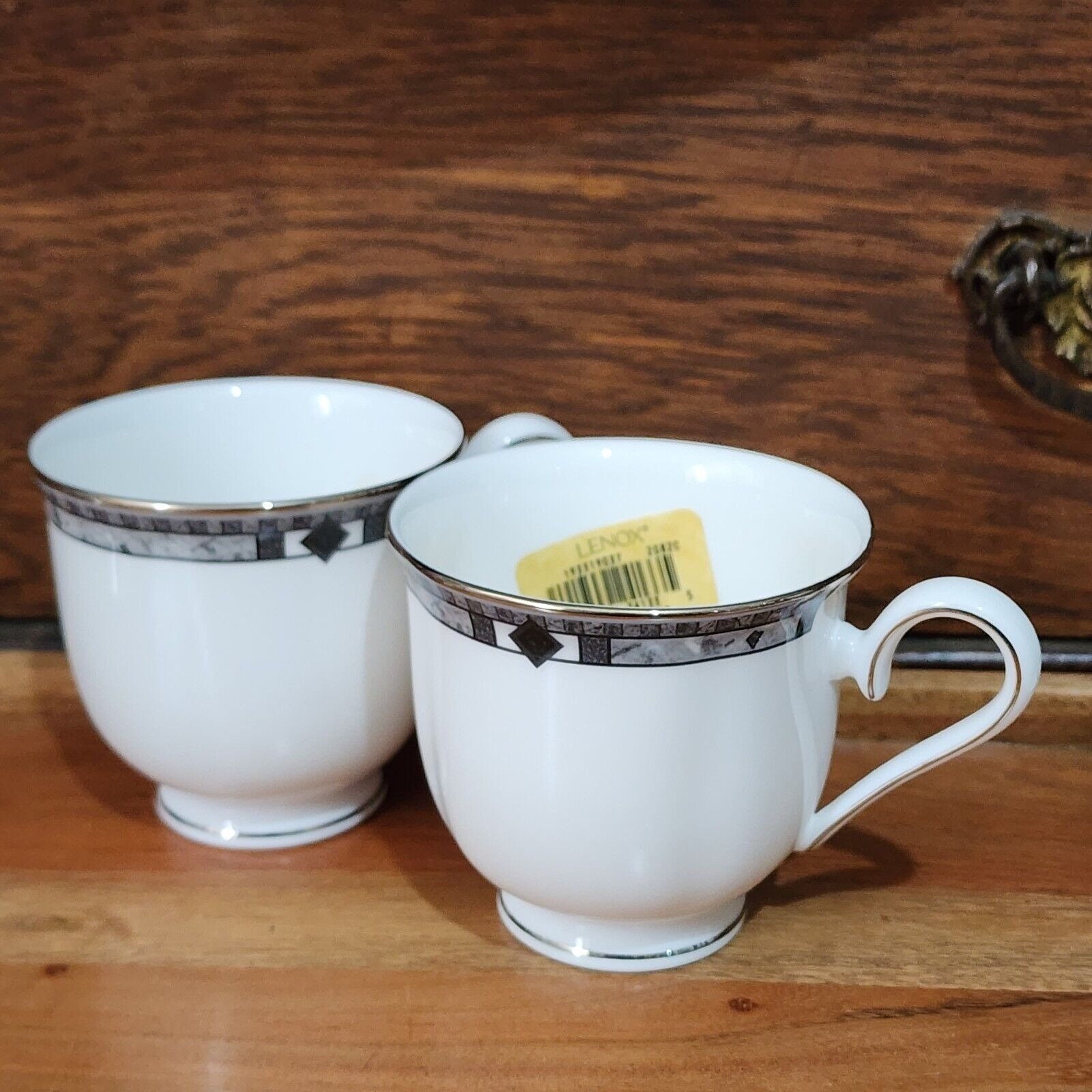 Set of 4 Lenox Debut Collection Kara Teacups Grey Black Silver - Etsy