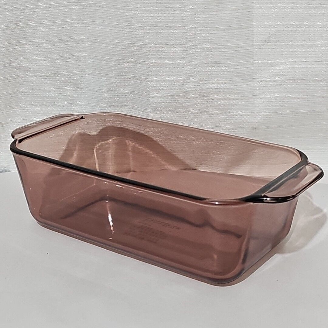 Pyrex Originals Cranberry Loaf Pan Baking Dish 213-R Glass Corning 1 ...