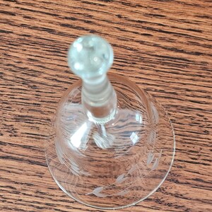 Princess House Heritage Etched Bell 6" Vintage Crystal Handblown Double ...