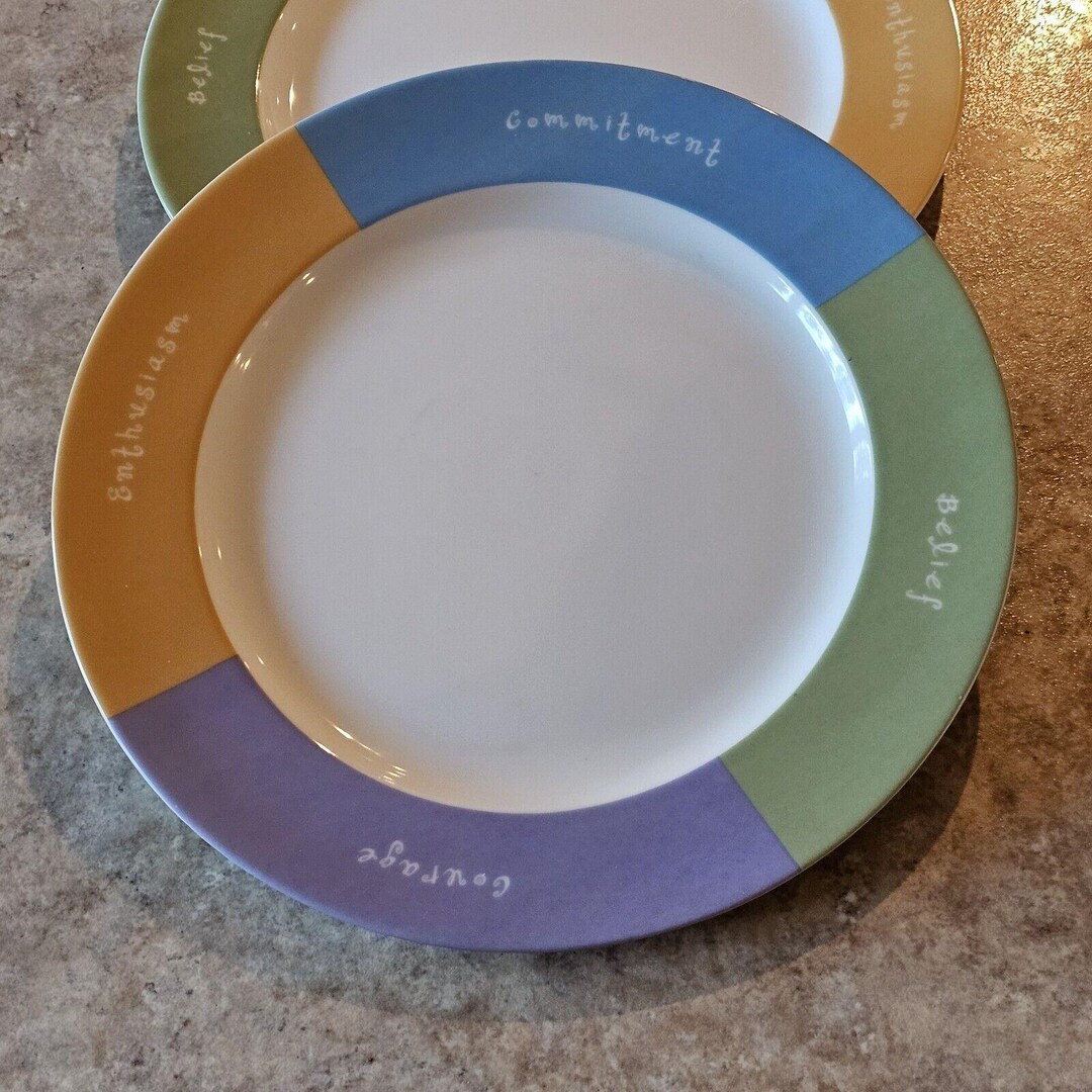 2 Mary Kay MK Salad Plates Inspirational Words to Live by 8" Sentiment ...