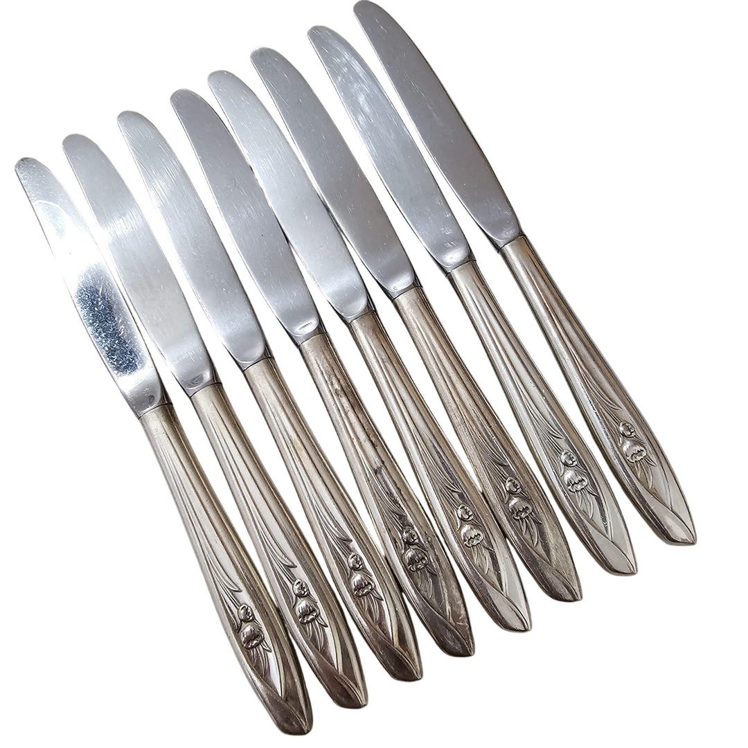 International Silver Tulip Modern Knife 9" Set-8 Floral 1950s Vtg ...