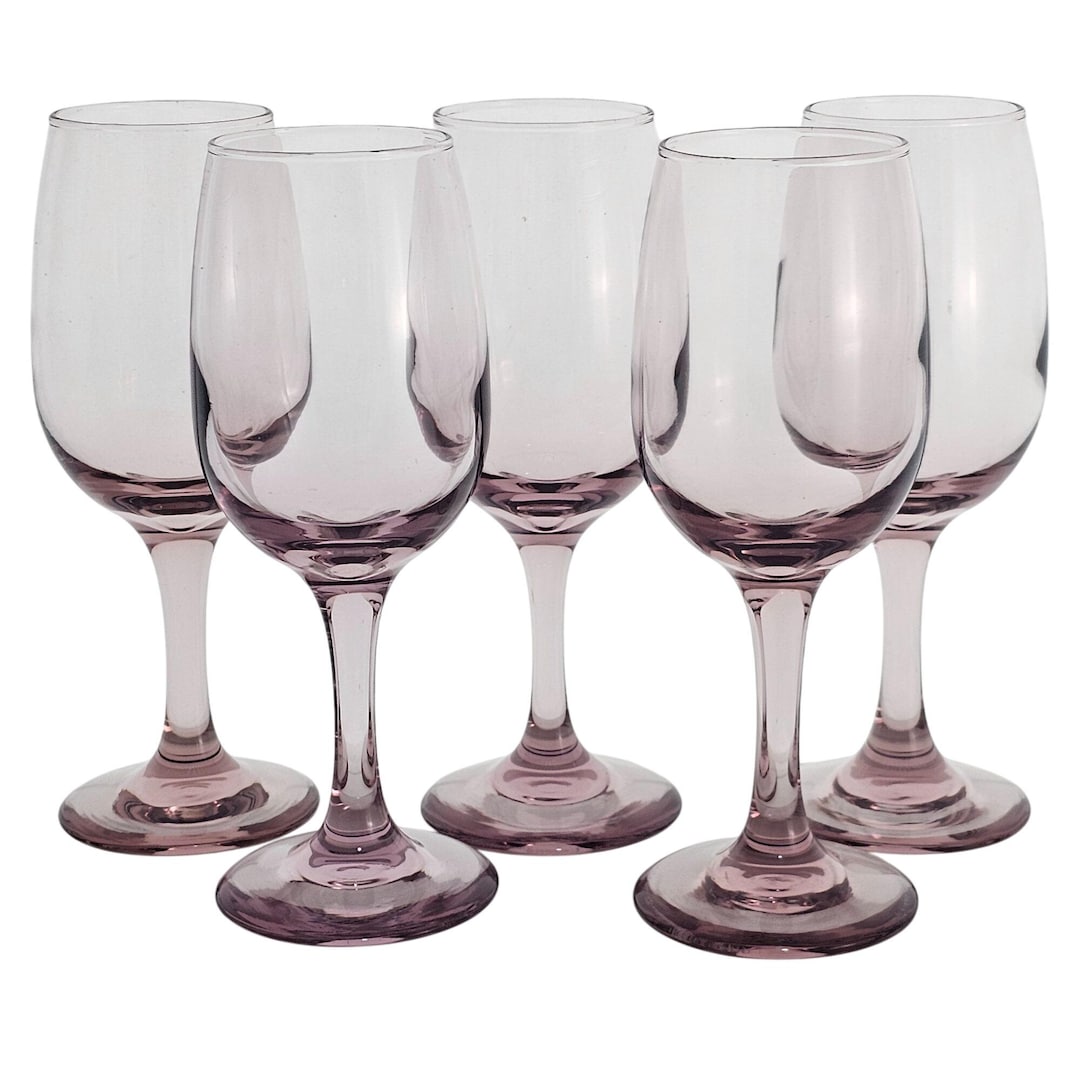 5) Libbey Premiere Plum Wine Glasses 7" Tulip Shape Glasses 1998 - Etsy