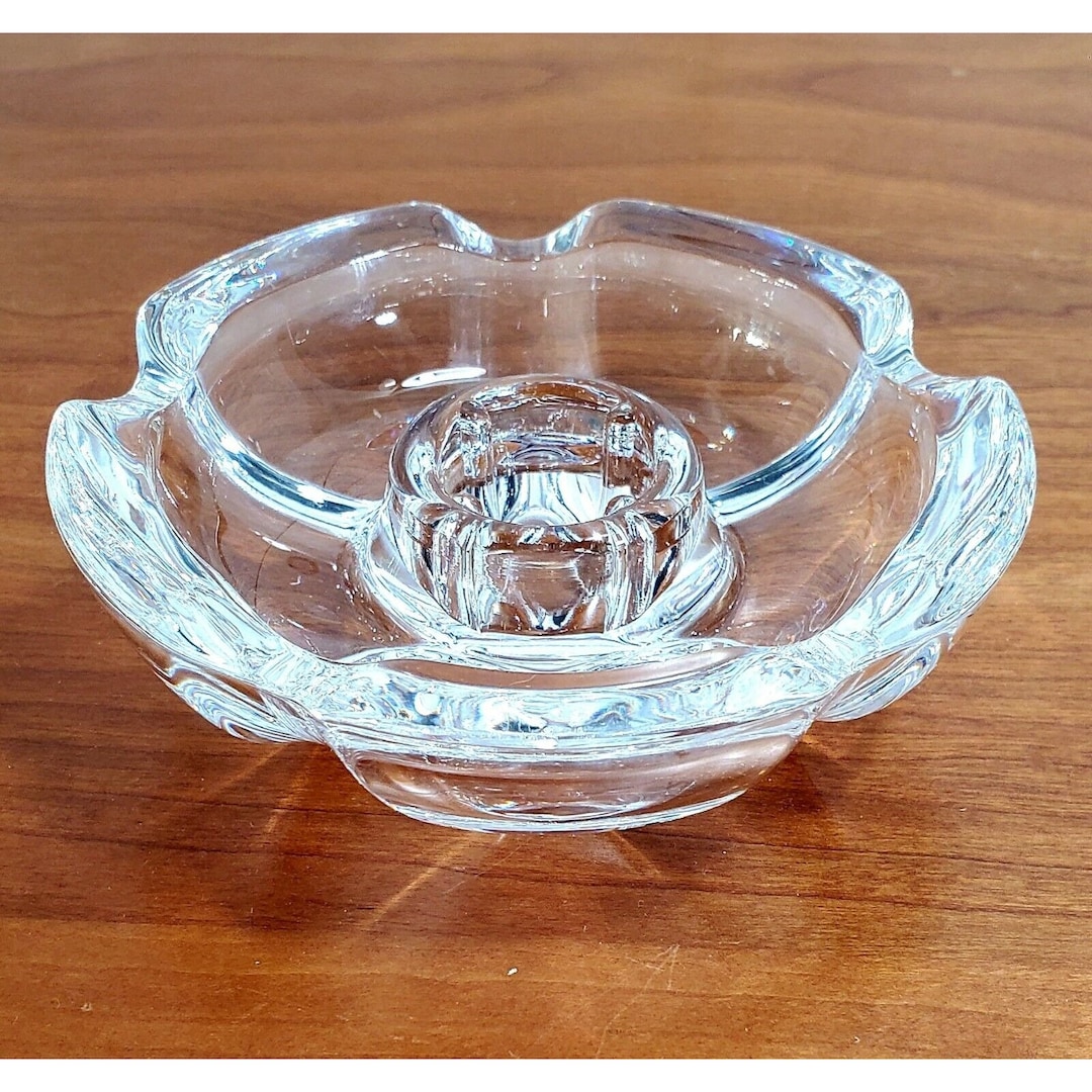 Flower Petal Leaded Crystal Taper Candle Holder Cristal D’arques France ...
