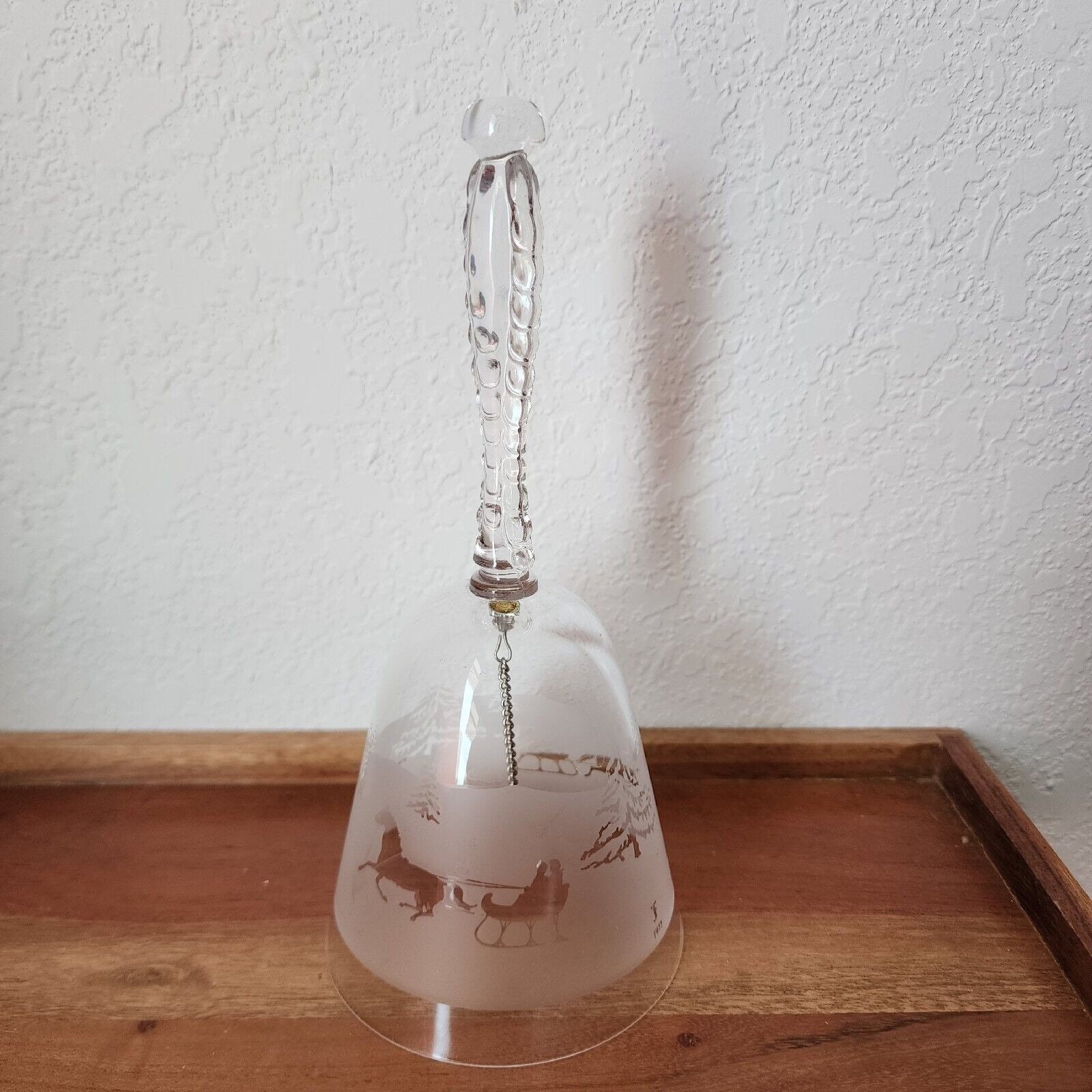 Fostoria Crystal Glass Christmas Bell Winter Sleigh Ride 1977 Annual ...