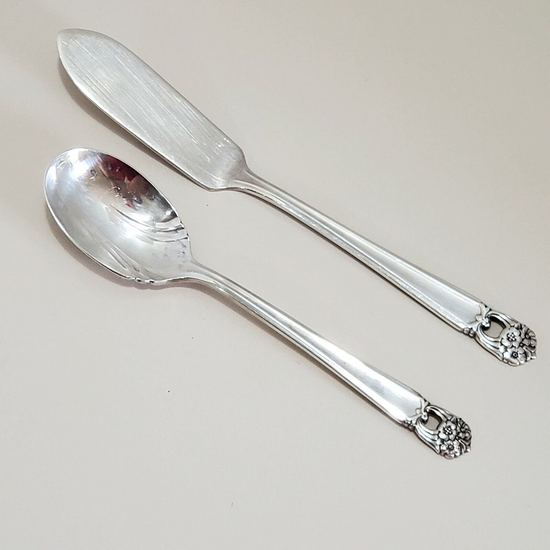 2pc Rogers Bros ETERNALLY YOURS Serving Utensils Sugar Spoon Butter ...