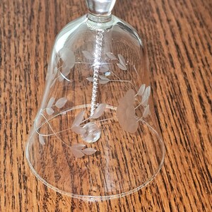 Princess House Heritage Etched Bell 6" Vintage Crystal Handblown Double ...