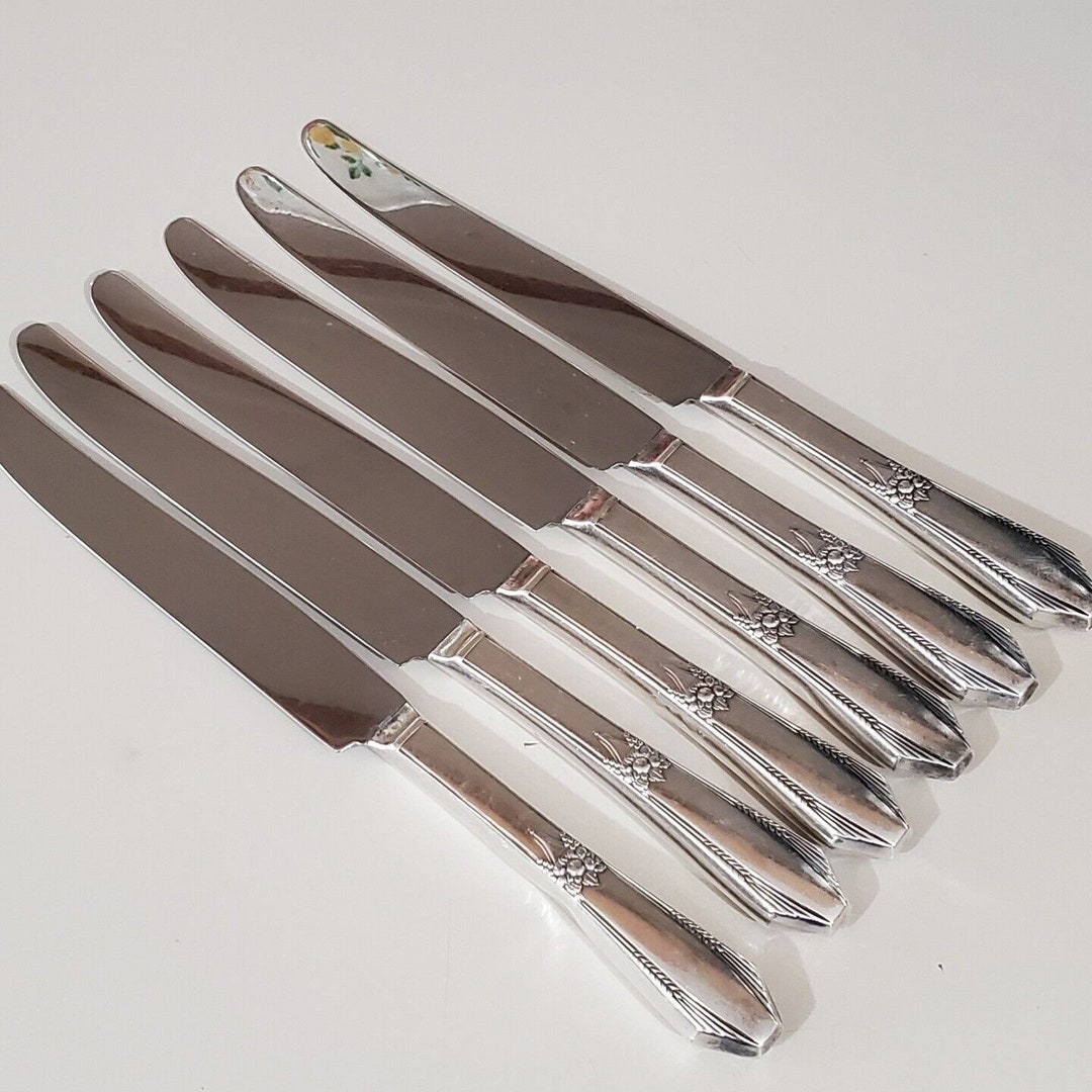 6 International Silver Festival Hiawatha Plate Dinner Knives ...