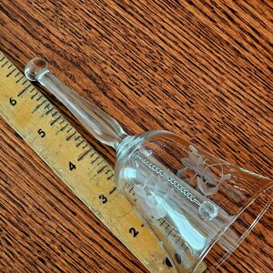 Princess House Heritage Etched Bell 6" Vintage Crystal Handblown Double ...