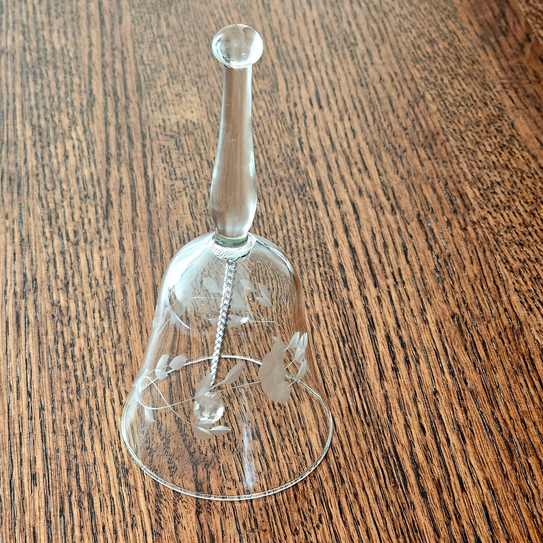 Princess House Heritage Etched Bell 6" Vintage Crystal Handblown Double ...