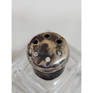 Vintage Irice Pyramid Glass Salt & Pepper Shaker Sterling Tops - Etsy