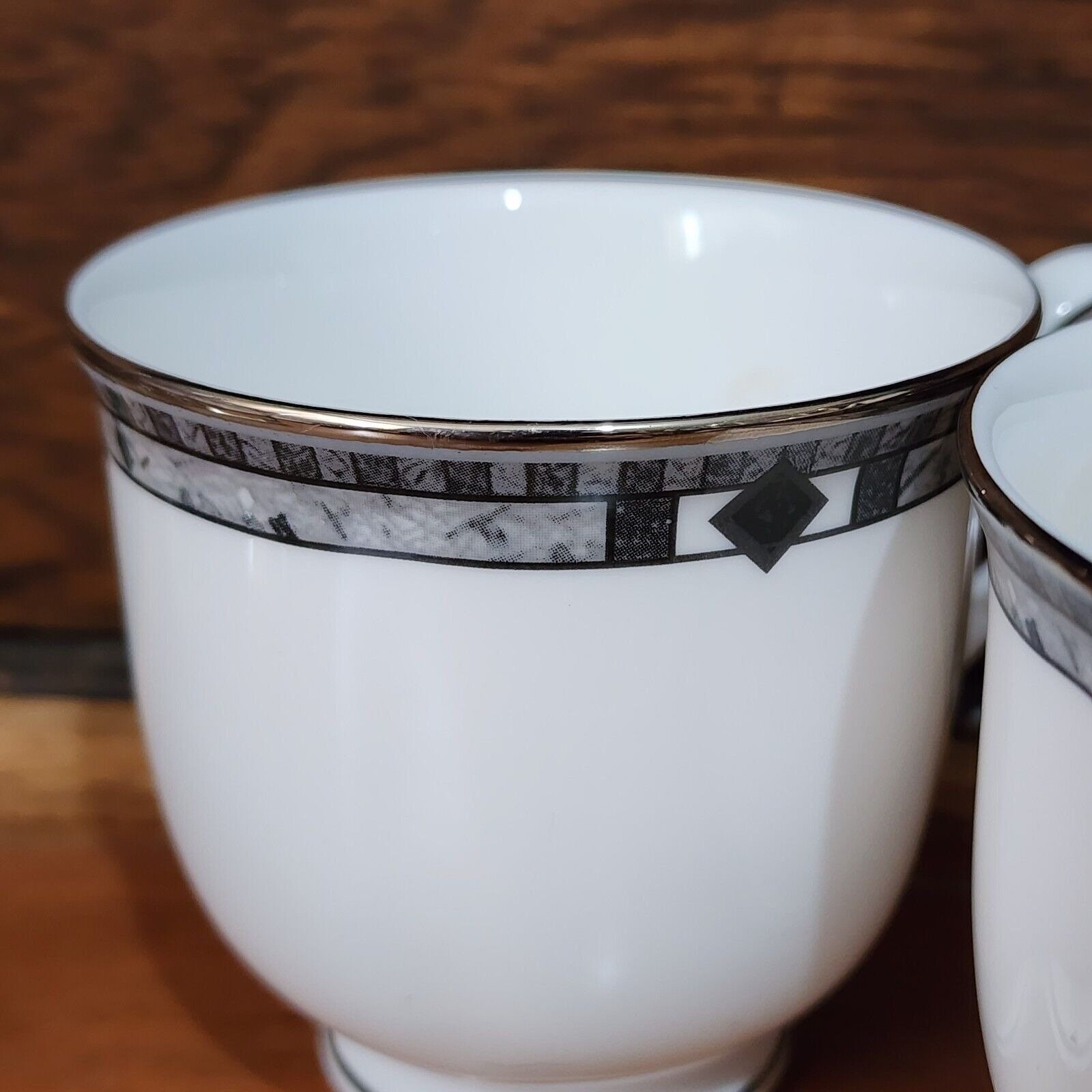 Set of 4 Lenox Debut Collection Kara Teacups Grey Black Silver - Etsy