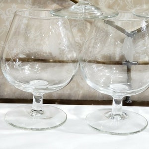 4 Princess House Heritage Brandy Snifters 4.5 Crystal Glasses 1980s ...
