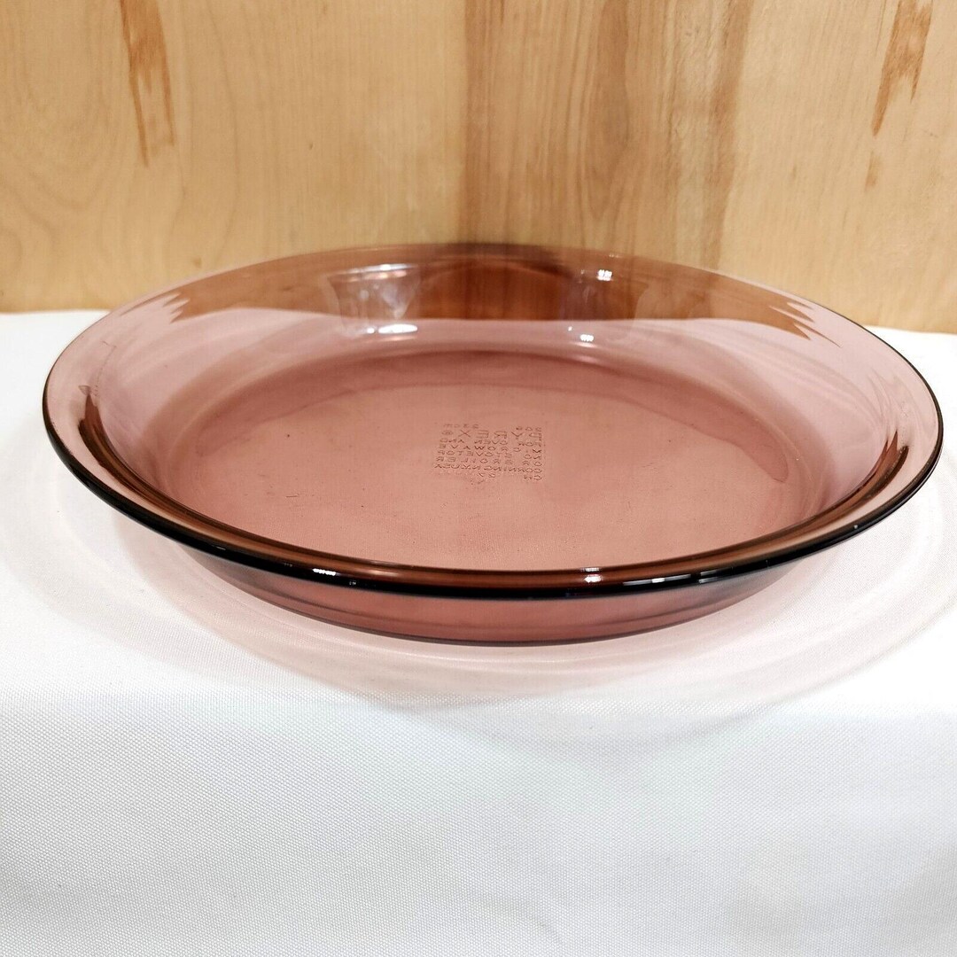 2 Pyrex Cranberry Glass Pie Plate 10” Vintage Visions Plum Dish Flaw - Etsy