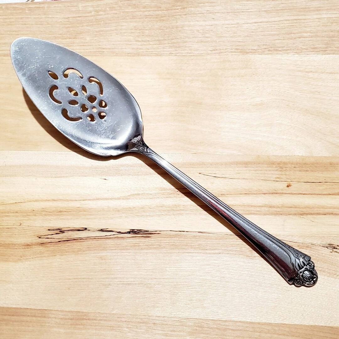 Oneida Community Fantasy Rose Pierced Pie Server 9.5" Stainless Serving ...