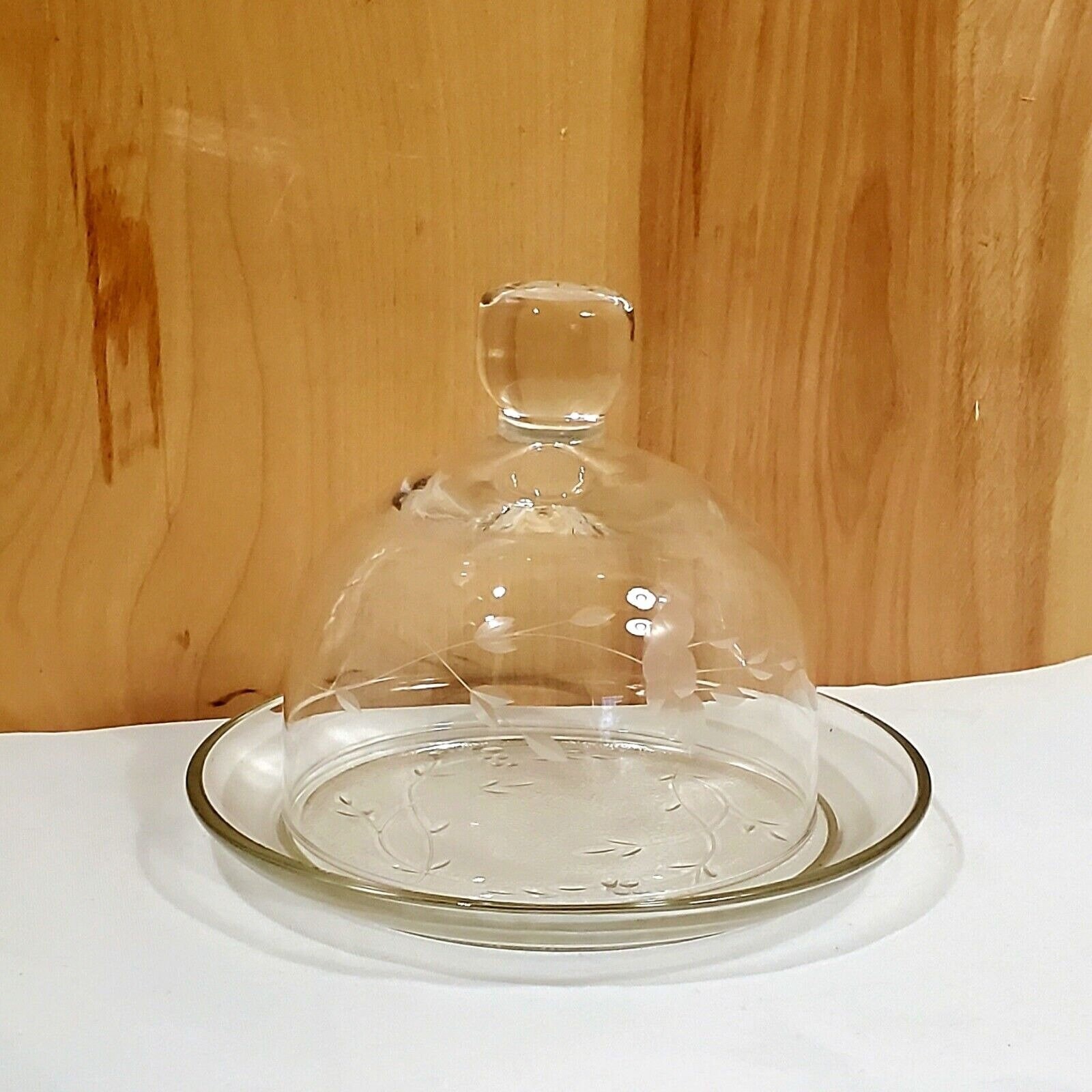 Princess House Heritage Etched Domed Butter Cheese Dish Embossed Design ...