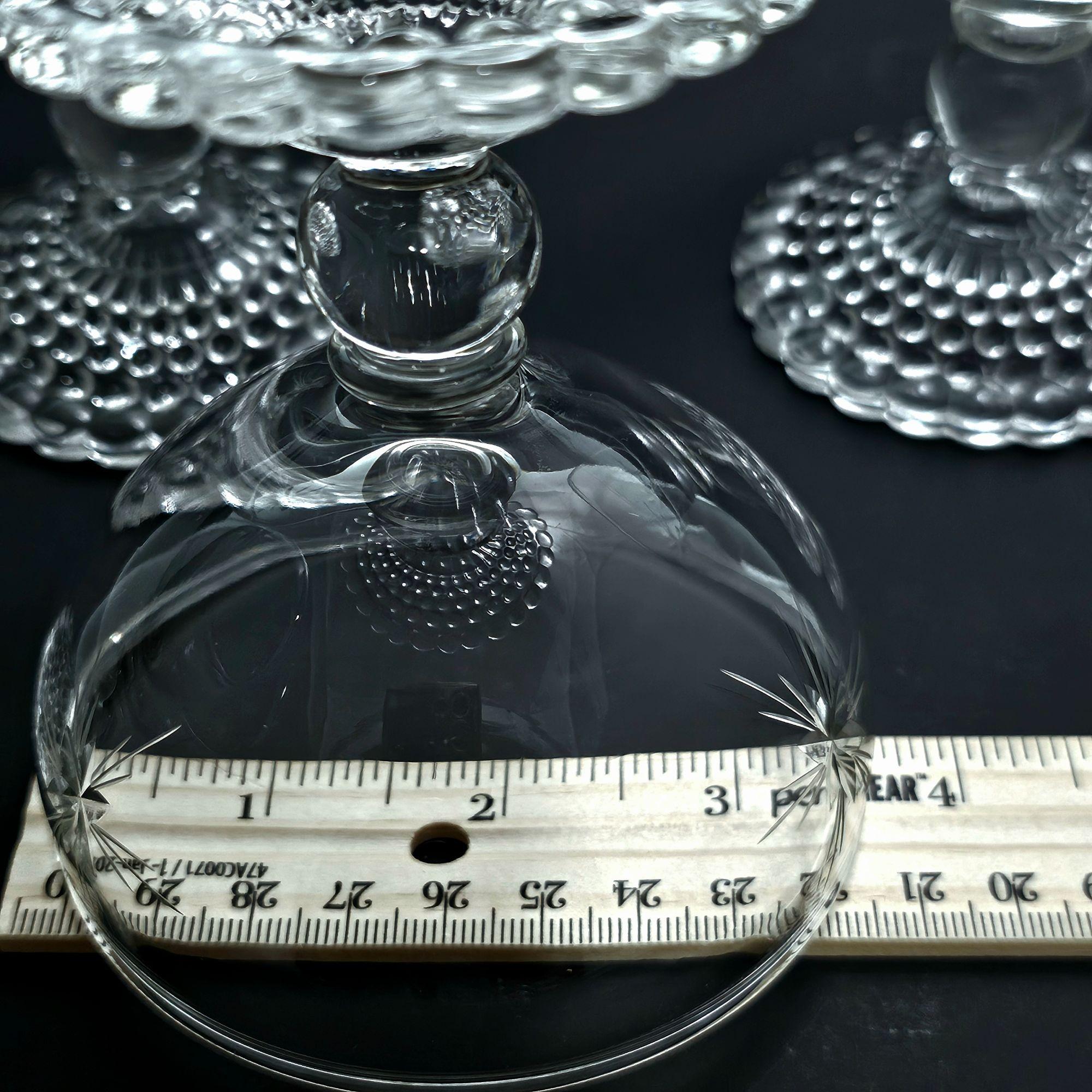 Anchor Hocking Bubble Foot Champagne Glasses 6oz Cut Glass Starburst ...