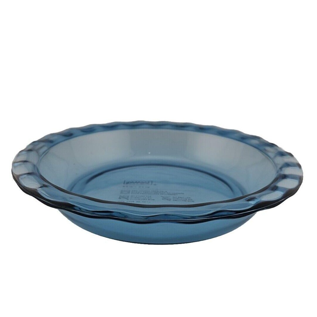 Pyrex Atlantic Blue Glass Pie Pan Plate #C209 Rippled Edges 9.5x2" - Etsy