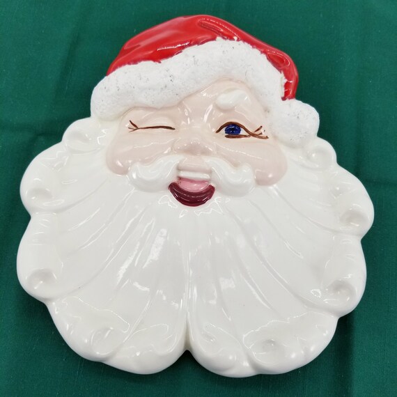Jamar Mallory Ceramic 1955 Winking Smiling Santa Claus Face | Etsy