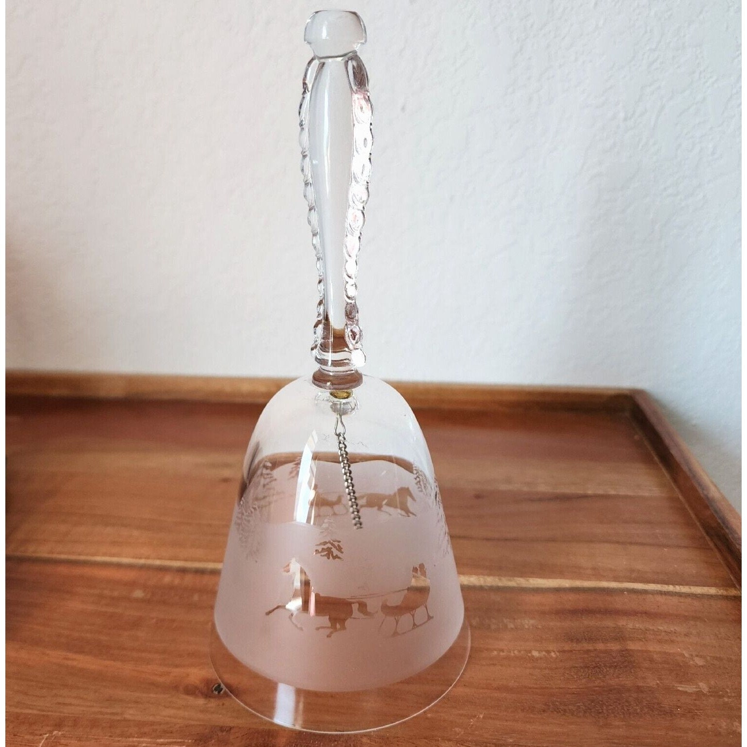 Fostoria Crystal Glass Christmas Bell Winter Sleigh Ride 1977 Annual ...