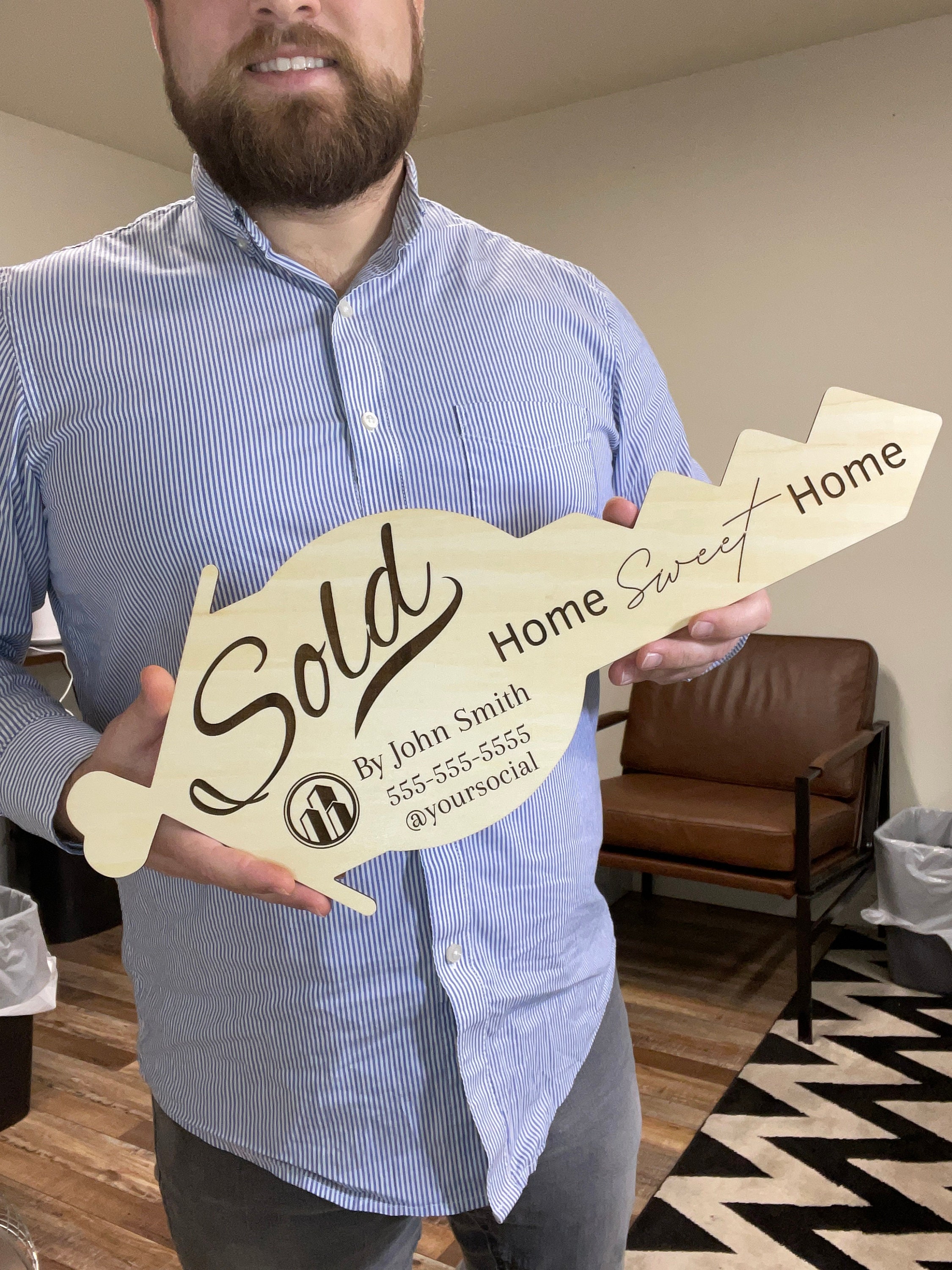 Engraved Real Estate Key Custom Sold Key Realtor Custom Key ...