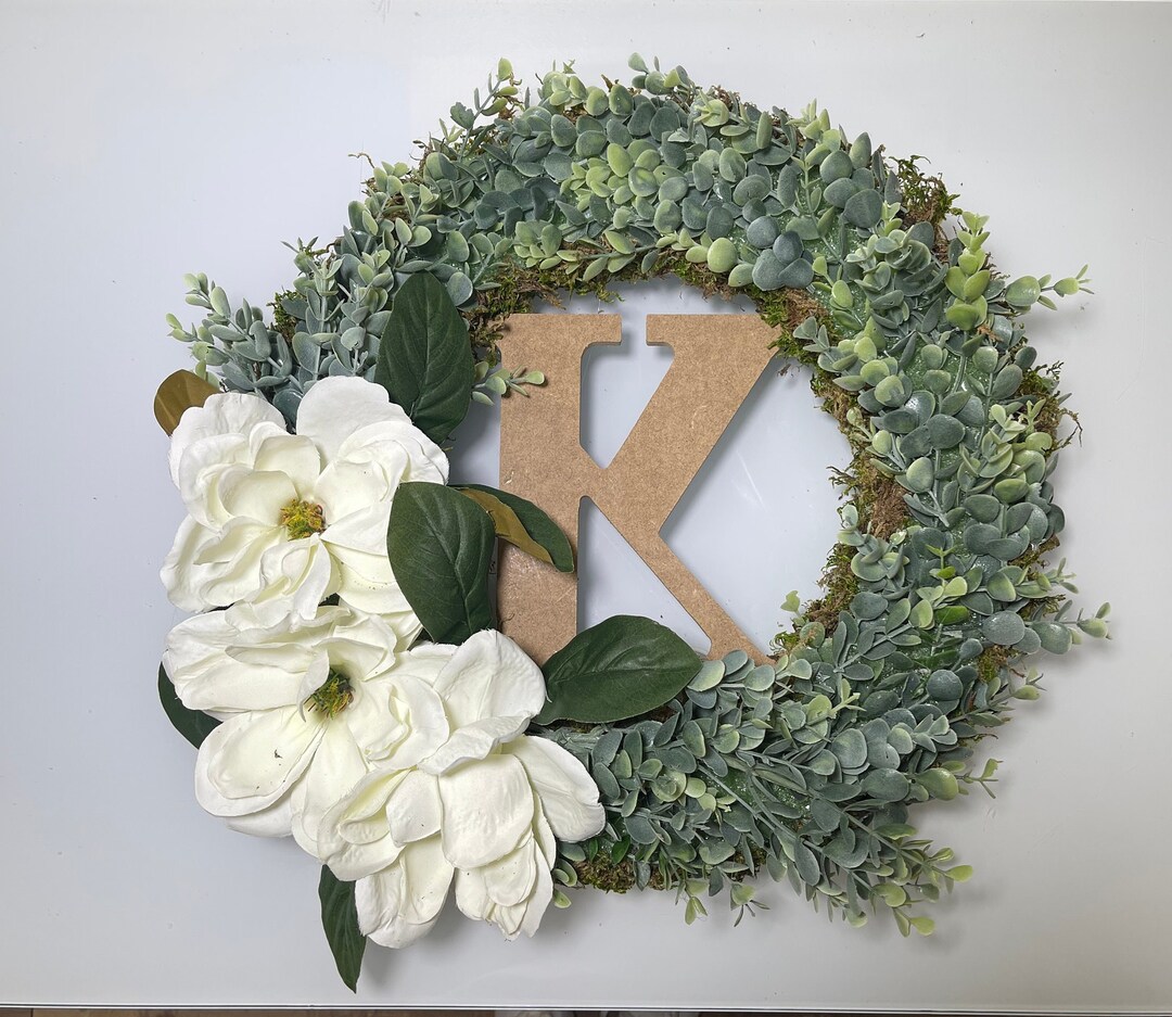 Custom Wreath Wedding Decor Wreath Front Door Wreath Letter Decorative ...
