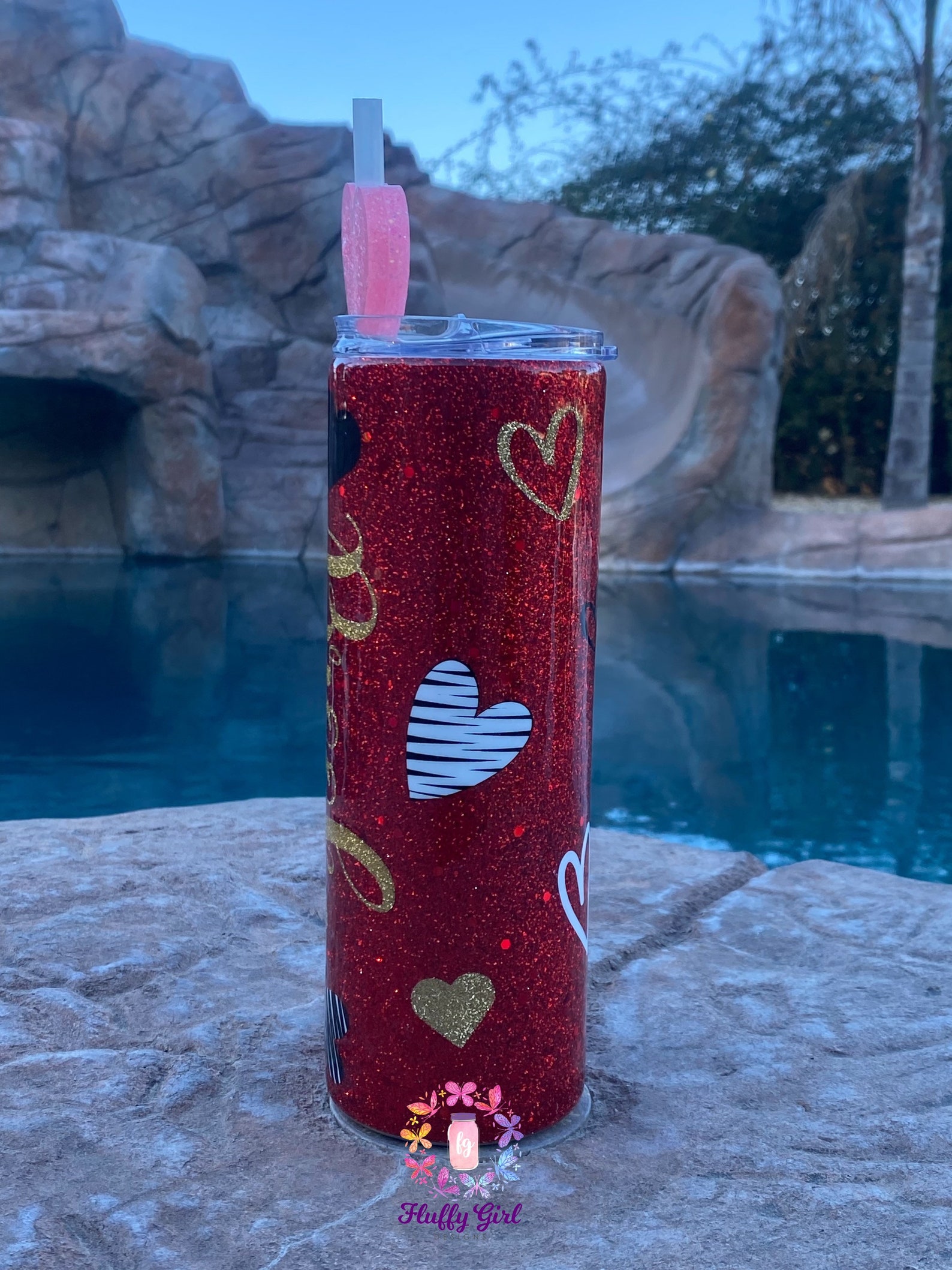 Tumbler Glitter Tumbler Valentines Day Tumbler Hearts - Etsy