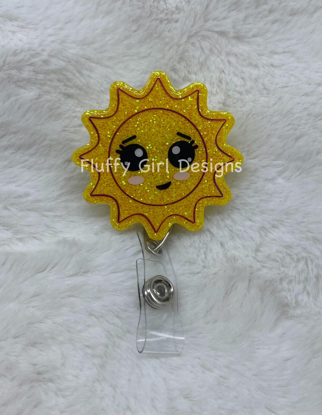 Badge Reel, Sun Badge Reel, Cute Badge Reel, Glitter Badge Reel, Sun ...