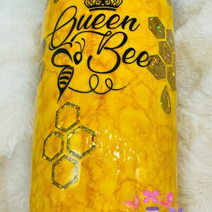 Queen Bee, Queen Bee Cup, Glitter Cup, Glitter Tumbler, Bee Cup, Bee ...