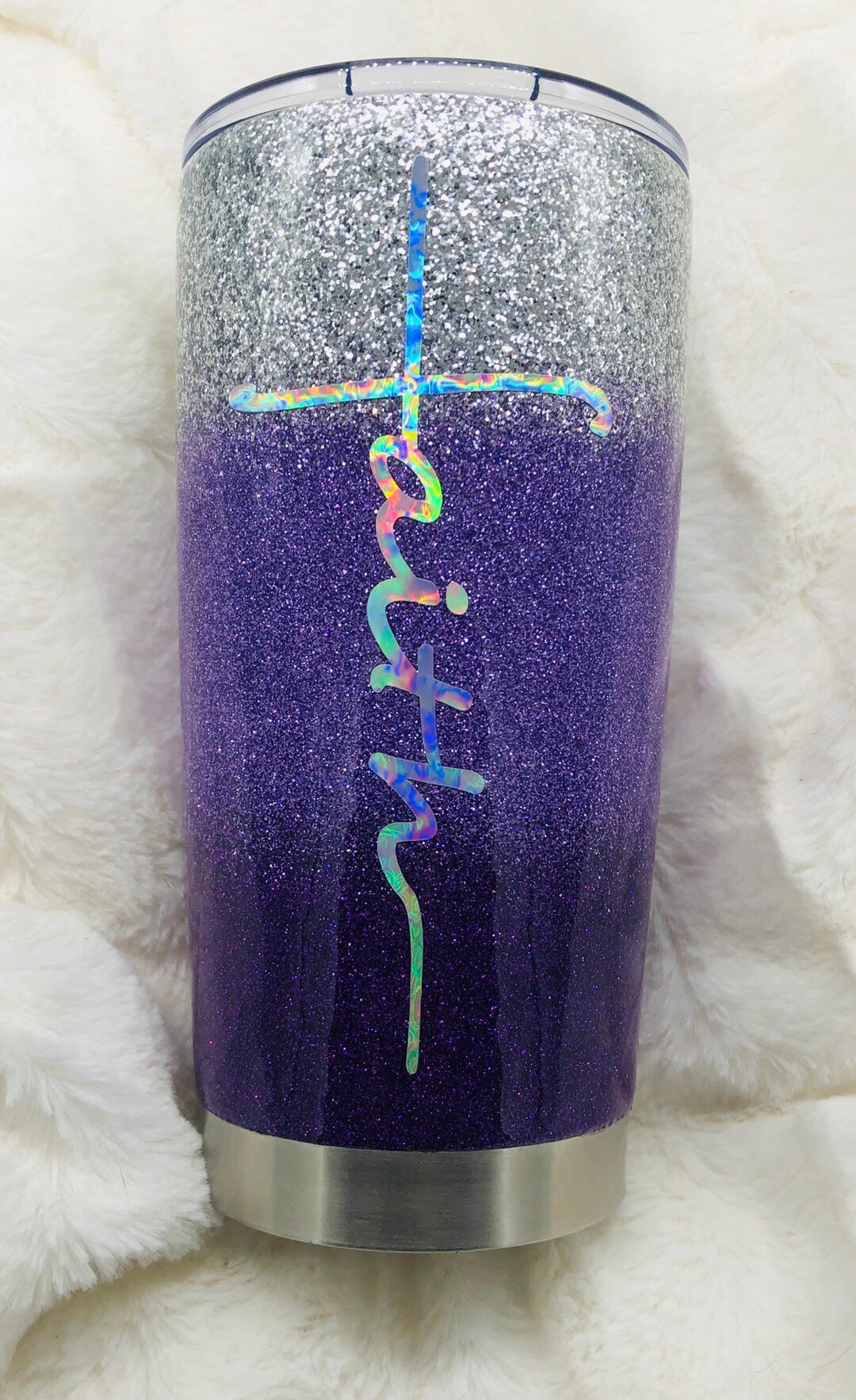 Glitter Tumbler, Tumbler, Purple Tumbler, Purple Glitter Cup, Cup ...
