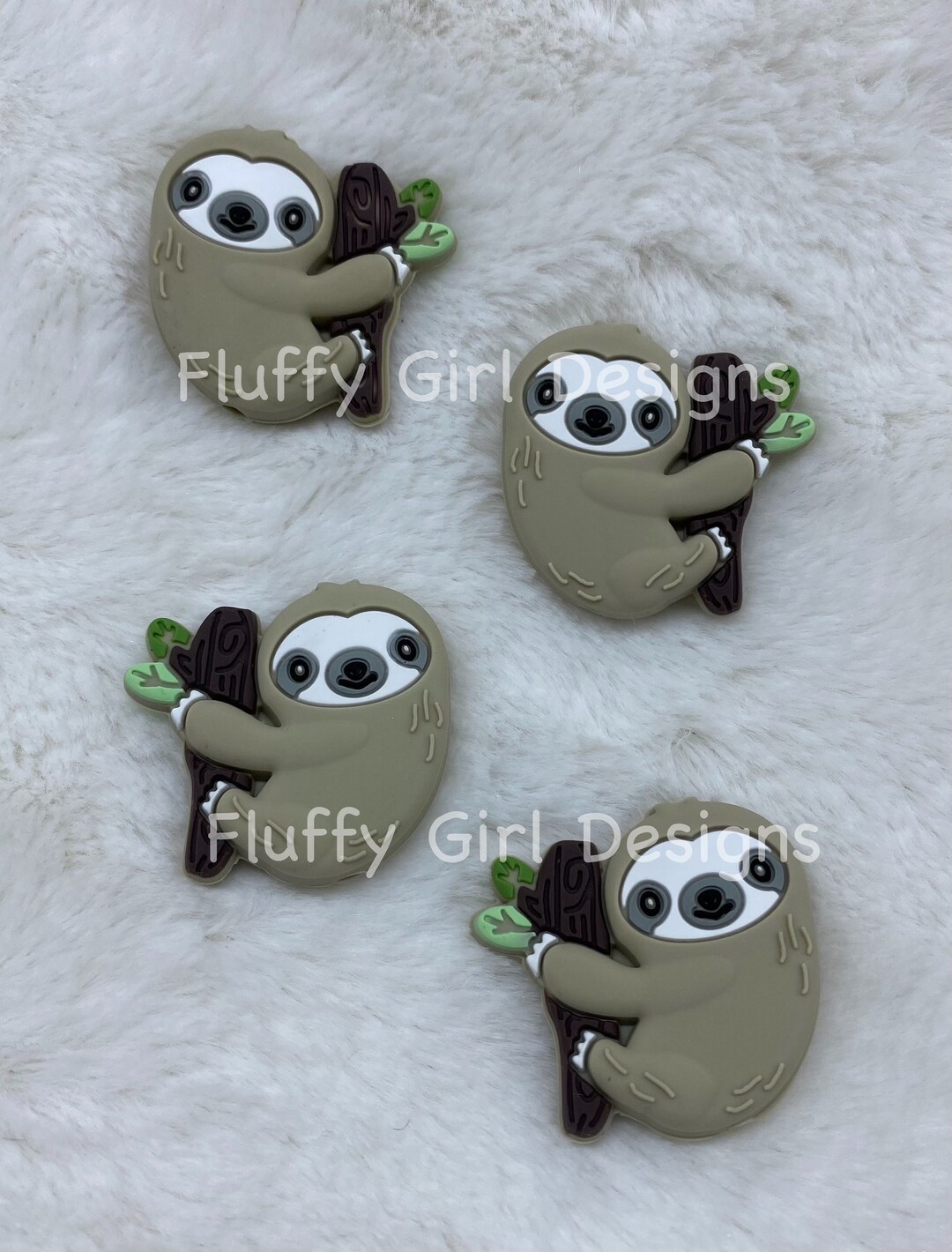Sloth Focal Beads, Silicone Focal Beads, Focal Beads, Animal Focal ...