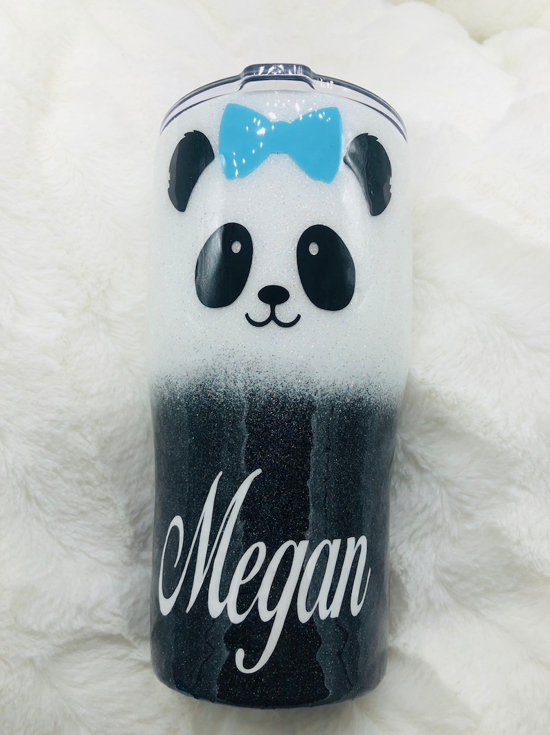 Panda Cup Panda Glitter Tumbler Glitter Panda Coffee Cup - Etsy