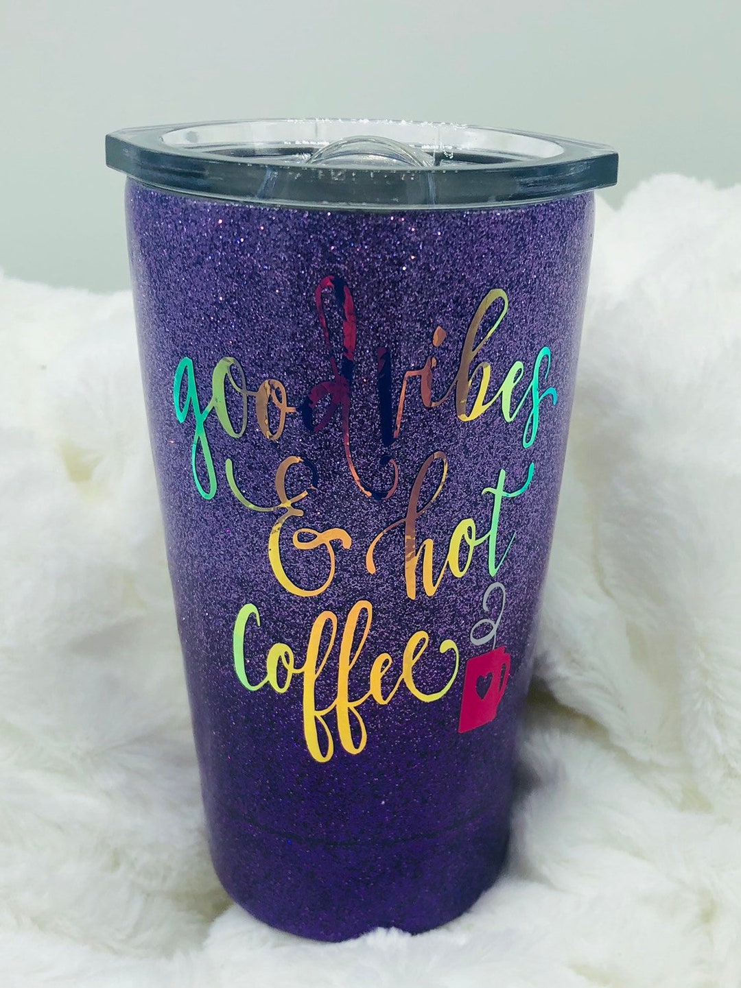 Glitter Cup, Tumbler, Purple Cup, Glitter, Purple Glitter Cup, Glitter ...