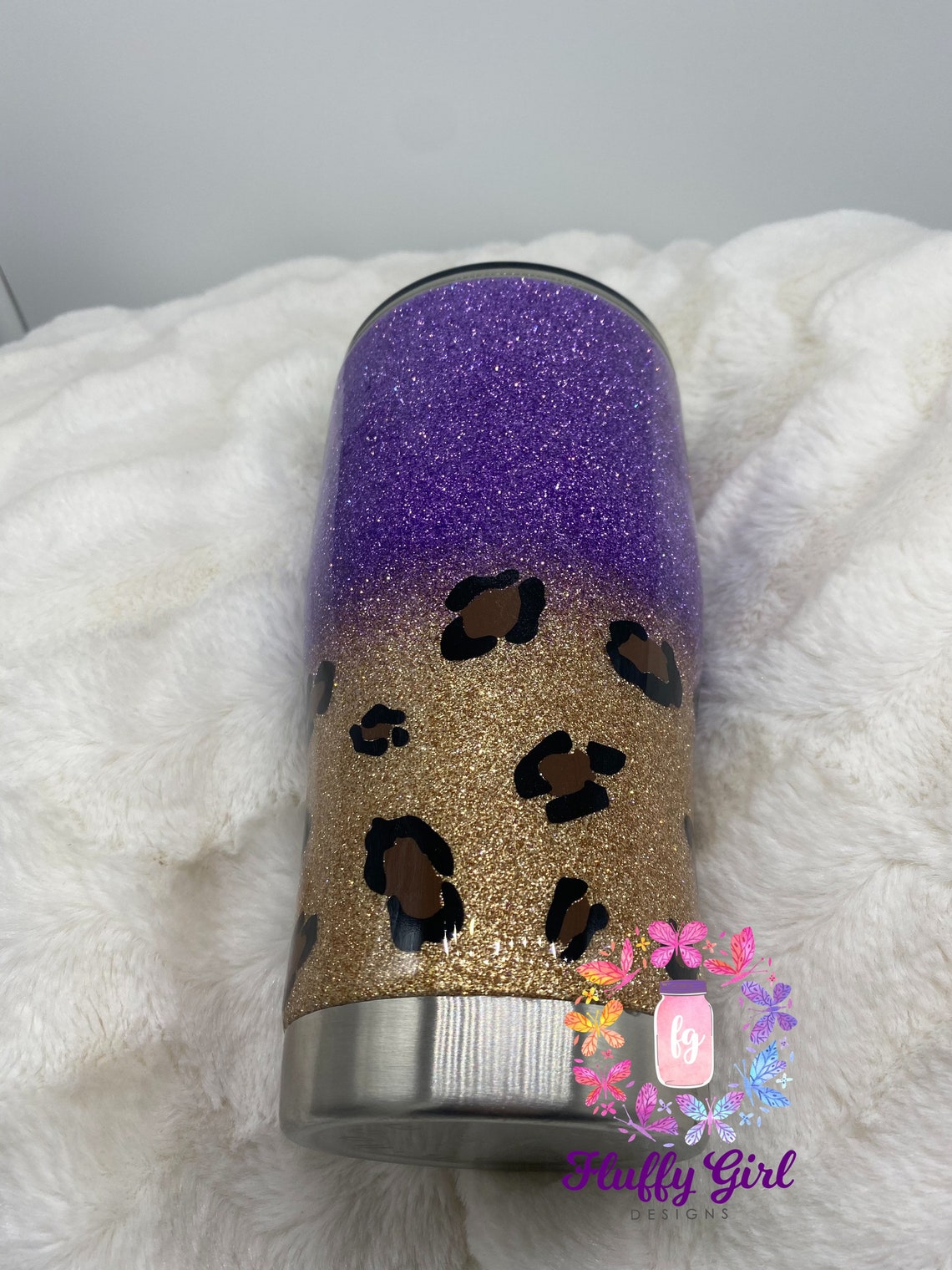 Leopard, Leopard Cup, Glitter Cup, Glitter Tumbler, Cheetah Cup, Purple ...