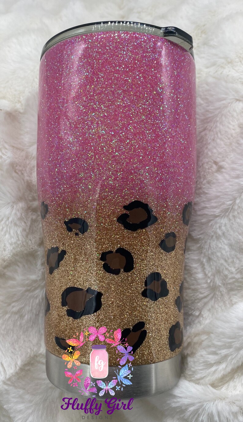 Leopard, Leopard Cup, Glitter Cup, Glitter Tumbler, Cheetah Cup, Purple ...