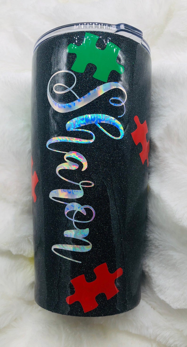 Autism, Tumbler, Autism Mom Cup, Glitter Tumbler, Glitter Cup, Glitter ...