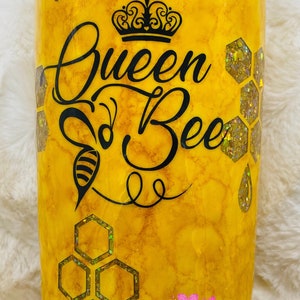 Queen Bee, Queen Bee Cup, Glitter Cup, Glitter Tumbler, Bee Cup, Bee ...