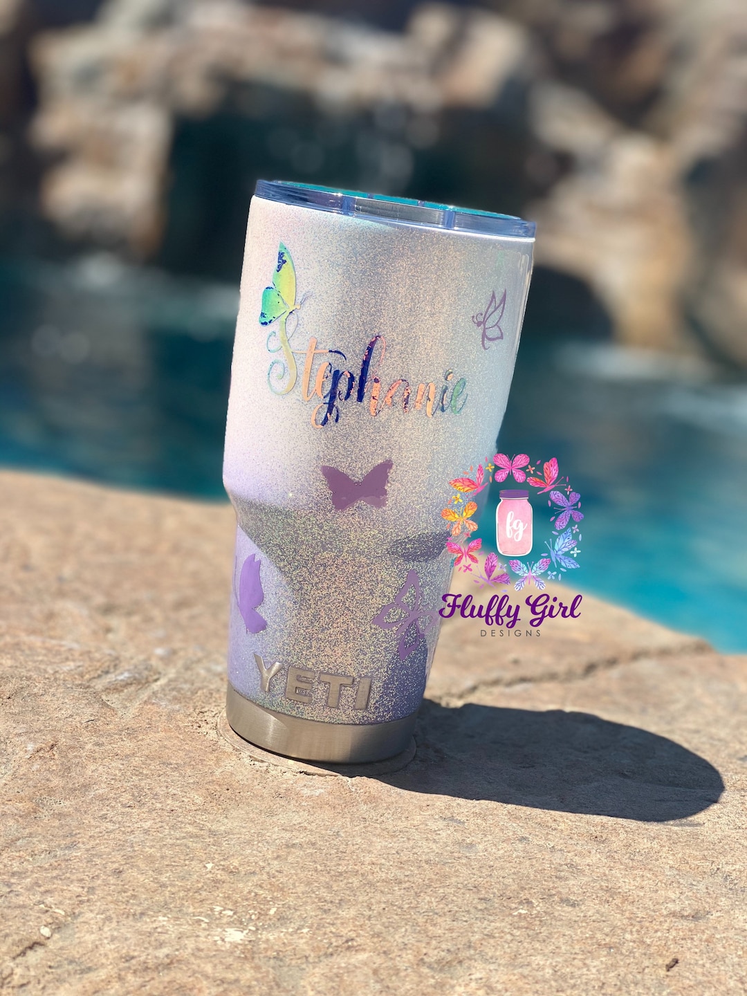 Purple Ombré Tumbler, Purple Glitter Cup, Custom Glitter Cup, Glitter ...