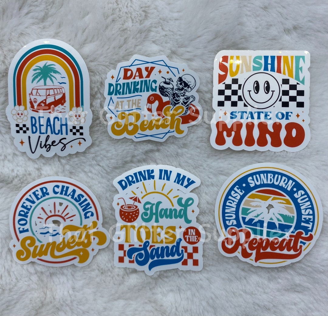 Beach Stickers, Retro Beach Stickers, Stickers, Cute Stickers ...