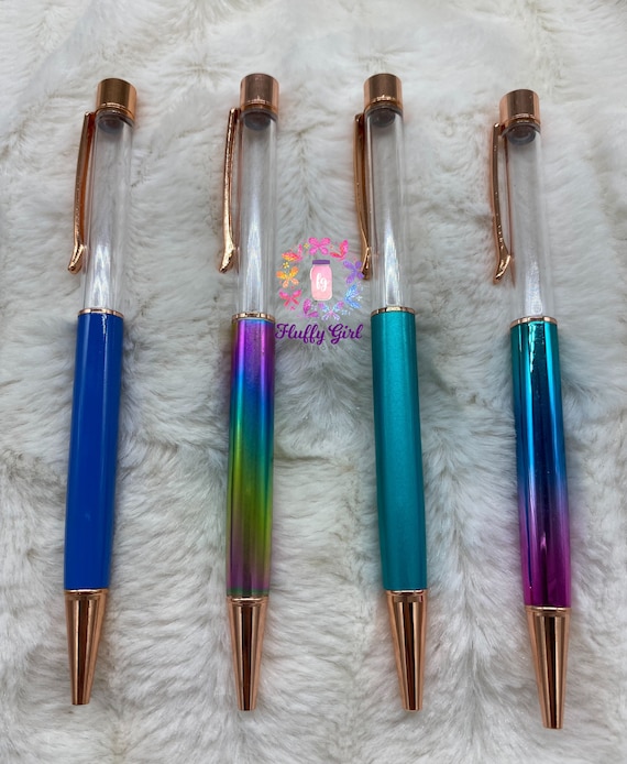 Pens Rainbow Empty Refillable Glitter Floating Metal Ballpoint Pens ...