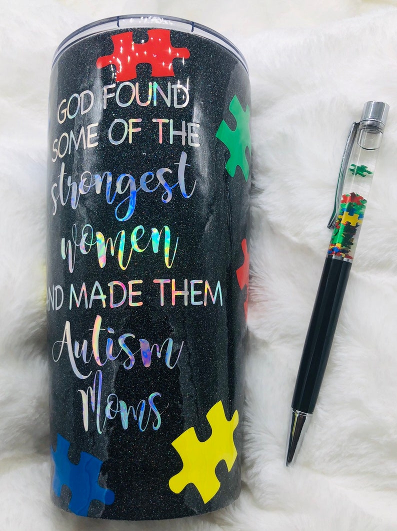 Autism, Tumbler, Autism Mom Cup, Glitter Tumbler, Glitter Cup, Glitter ...