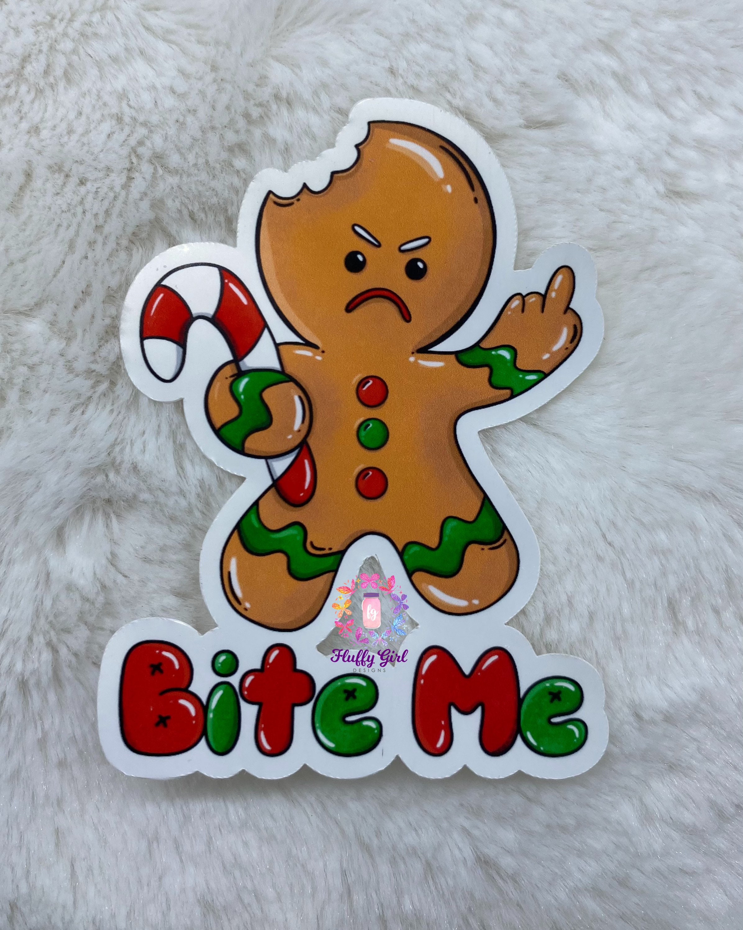 Note Me Gingerbread Man Sticker, Bite Me Stickers, Stickers, Cute ...