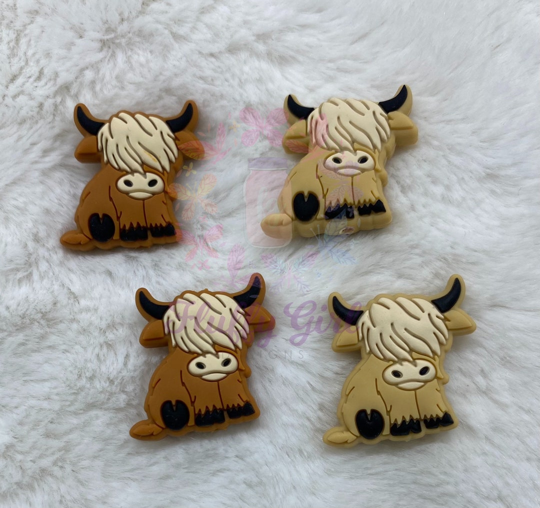 Highland Cow Focal Beads, Silicone Focal Beads, Focal Beads, Cow Focal ...