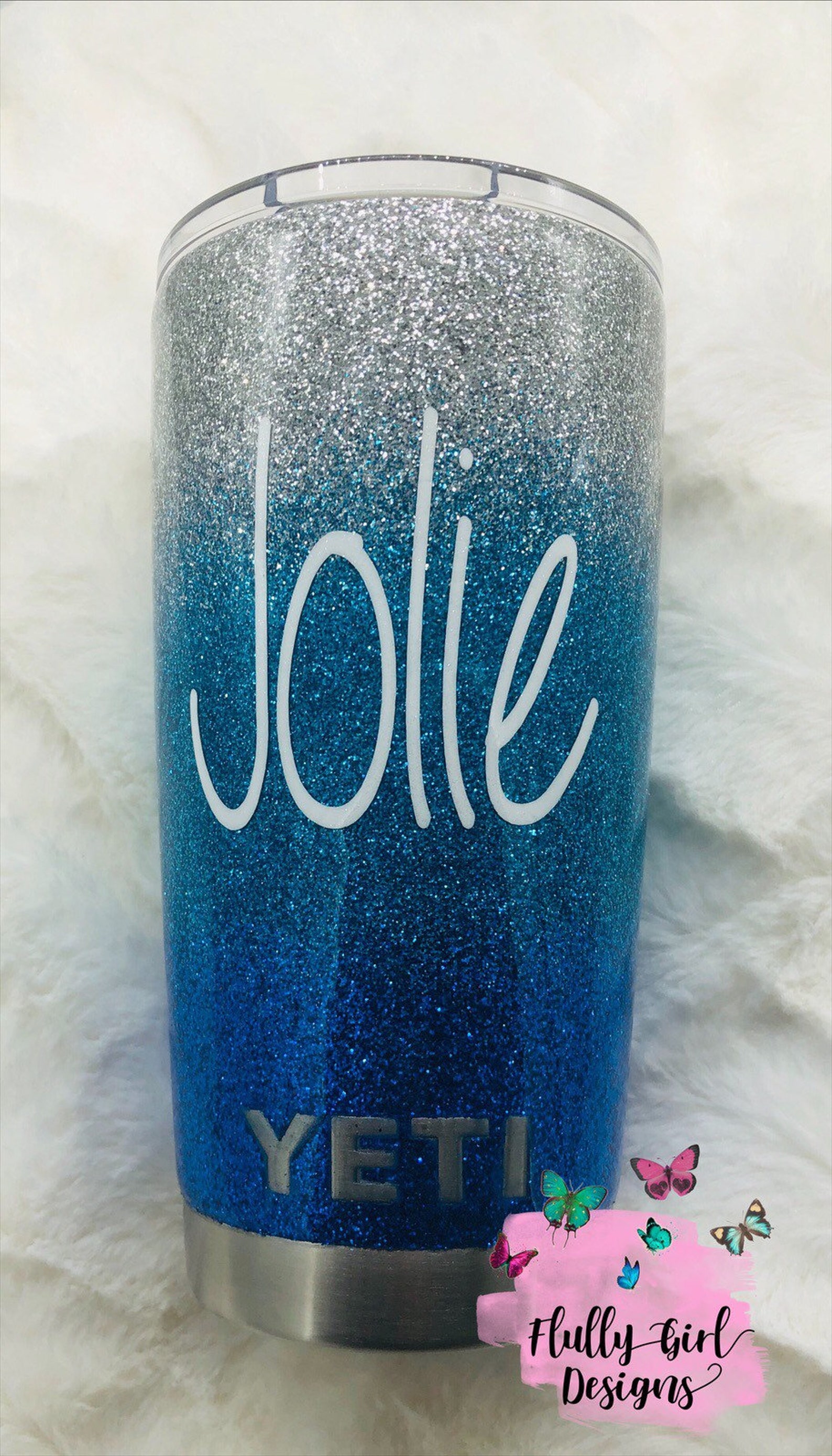 Blue Glitter Cup, Blue Ombré Glitter Cup, Glitter Cup, Glitter Yet ...