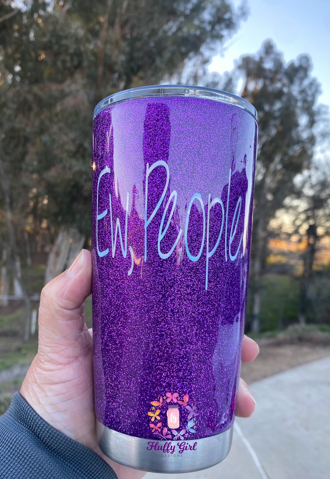 Purple Tumbler, Purple Glitter Cup, Purple Cup, Glitter Cup, Glitter ...