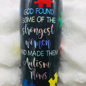 Autism, Tumbler, Autism Mom Cup, Glitter Tumbler, Glitter Cup, Glitter ...