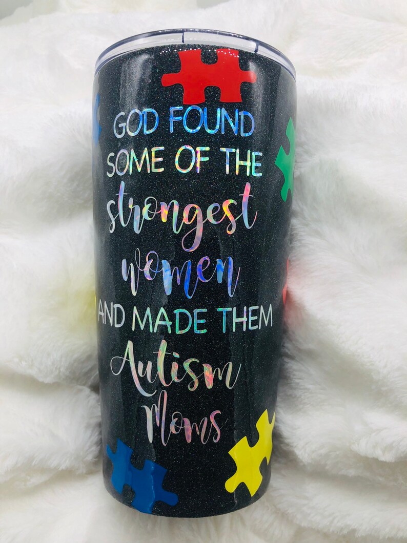 Autism, Tumbler, Autism Mom Cup, Glitter Tumbler, Glitter Cup, Glitter ...