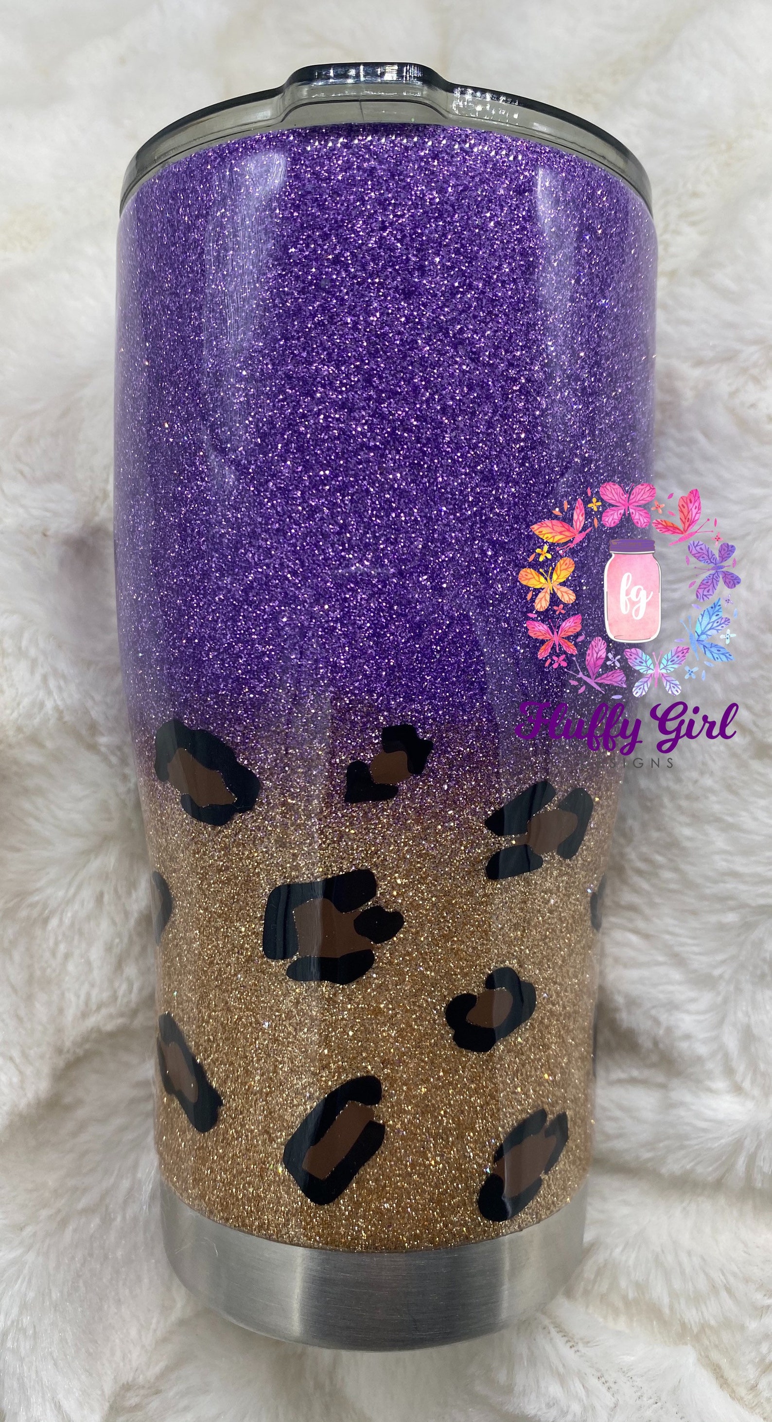 Leopard, Leopard Cup, Glitter Cup, Glitter Tumbler, Cheetah Cup, Purple ...