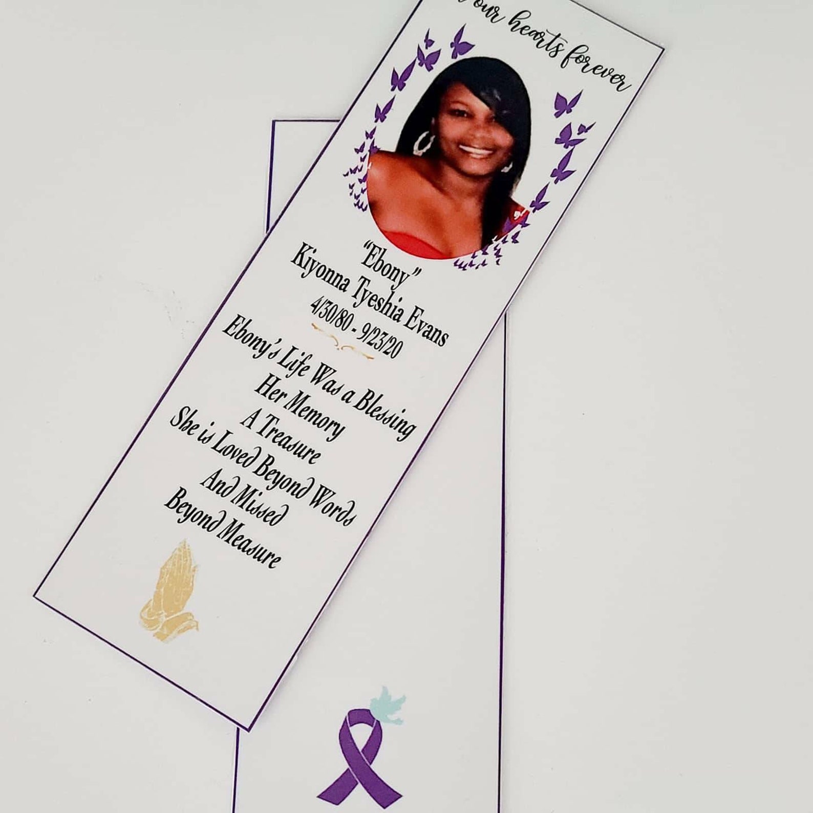 Funeral Memorial Service Bookmarks Memorial Gift Bereavement - Etsy