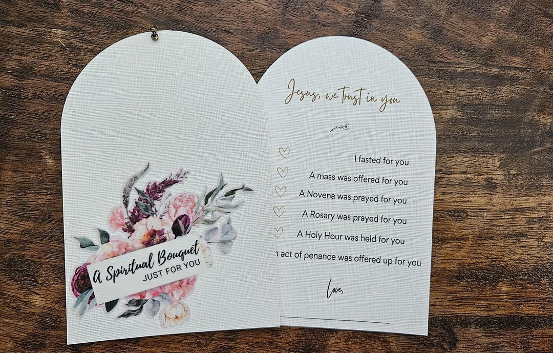 Floral Spiritual Bouquet Card: Custom Prayer Intention Set - Etsy